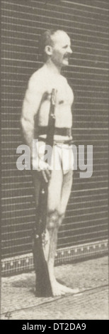 Man in pelvis cloth positioning bayonet (rbm-QP301M8-18 Stock Photo - Alamy