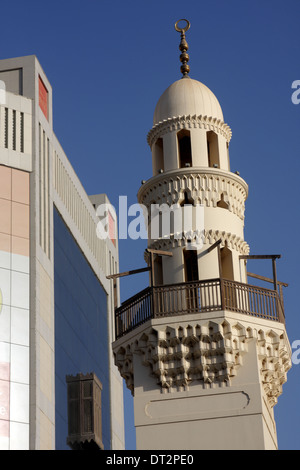 Minaret of the Al Yateem Mosque, next to the Batelco Building, Manama ...