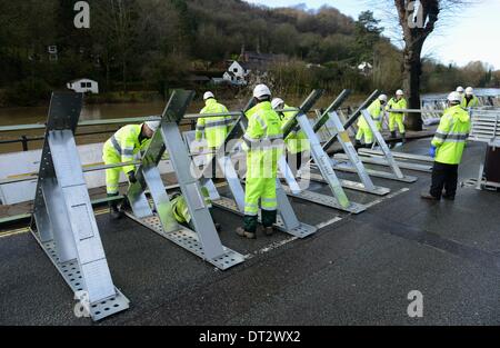 Ironbridge, Shropshire with erected flood defences Stock Photo - Alamy