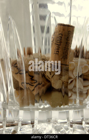 Wine cork inside wine glass Stock Photo - Alamy