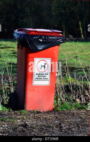 Red dog waste disposal bin, dog poo container, animal waste bins Kent ...