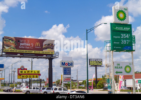 Florida,Fort Pierce,SR70,businesses,district,signs,signs,truck stop,BP ...