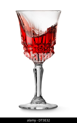 Moving red wine glass over a white background Stock Photo - Alamy