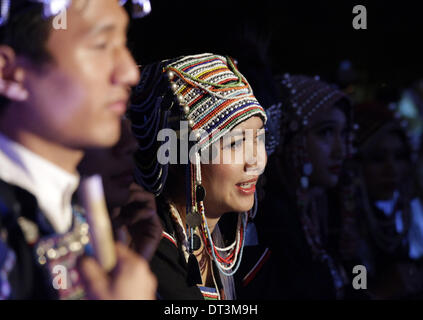 Yangon, Myanmar. 7th February 2014. Shan ethnic people perform during ...