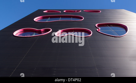 A detail of the exterior cladding of the iconic and eccentric building ...