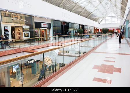 Inside of the Westfield Merryhill shopping centre in the West Midlands ...
