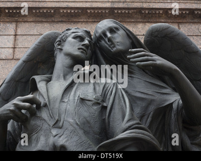 Angel statue to war dead, war memorial, Volterra, Tuscany, Italy Stock ...