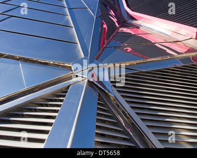 A detail of the exterior cladding of the iconic and eccentric building ...