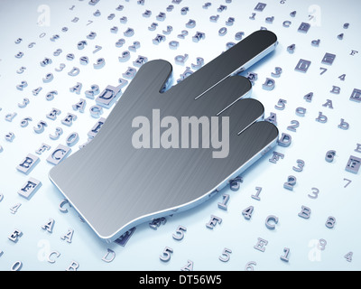 concept: Silver Mouse Cursor on digital background Stock Photo - Alamy