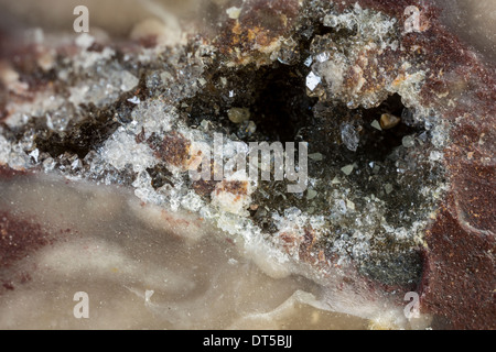 Quartz crystals in flint geode Stock Photo - Alamy