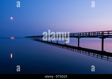 A view of the Långa bryggan, a long bathing pier that extends into the ...