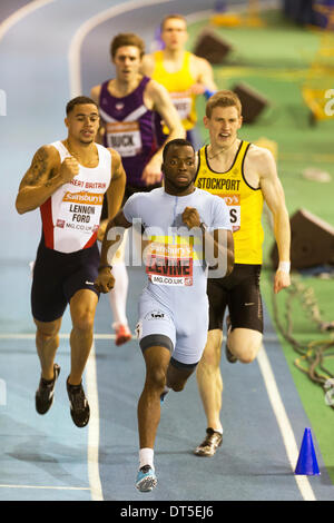 Sheffield, UK. 9th Feb, 2014. Luke CUTTS winner of the Men POLE VAULT ...