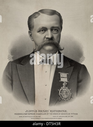 Justus Henry Rathbone, founder & past supreme chancellor of the Order ...