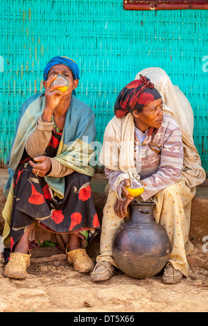 A Tej ( traditional Ethiopian honey wine ) vendor at the Easter holiday ...