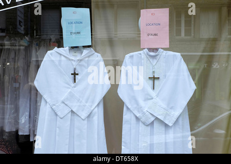 Shop window with Catholic religious clothes and parafernalia, near the ...