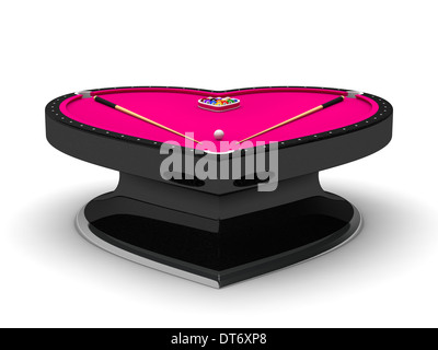 heart shaped billiard game Stock Photo - Alamy