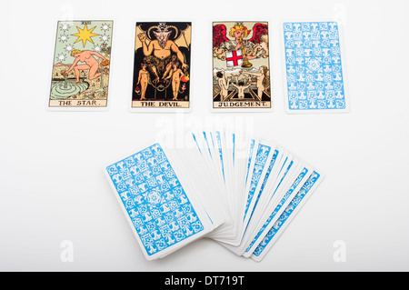 Tarot playing cards used by mystics, occultists for divination and ...