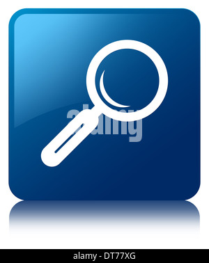 3d blue magnifying glass icon isolated with clipping path. Render ...