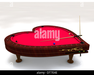 heart shaped billiard game Stock Photo - Alamy