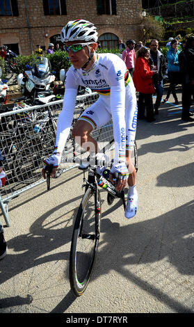 Portuguese Rui Costa of Lampre-Merida celebrate on the podium after the ...