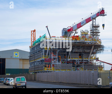 North Sea offshore platform under construction Stock Photo - Alamy