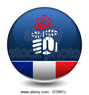 Logo of the French Socialist party - Parti socialiste PS Stock Photo ...