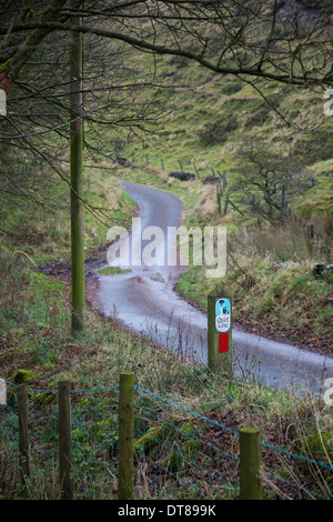 A quiet lane sign post on a rural road in the Macclesfield Forest ...