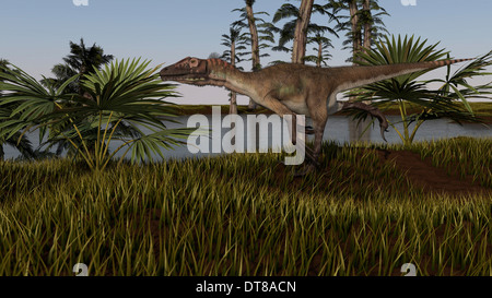 Utahraptor in a prehistoric environment Stock Photo - Alamy