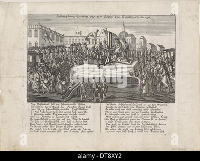 EXECUTION OF LOUIS XVI on 21 January 1793 in the Place de la Revolution ...
