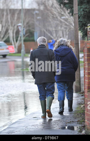 Staines, Surrey, UK. 12th February 2014. Flooding in Staines as the ...