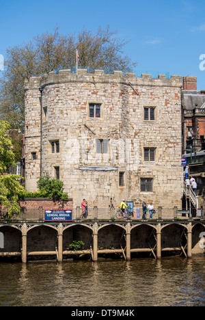 River Ouse with Lendal Bridge Landing and Lendal Tower, York, Yorkshire ...