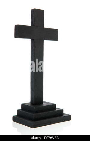 Simple black cross isolated over white background Stock Photo - Alamy