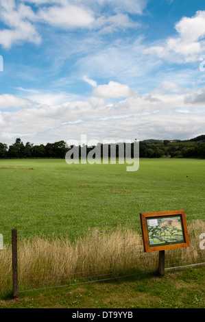 Display sign for battle of Philiphaugh battlefield Stock Photo - Alamy