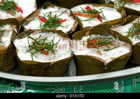 The typical Cambodian dish 'Fish Amok' is served in Phnom Penh ...