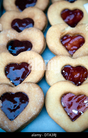 Jam Heart Tarts Stock Photo - Alamy
