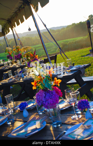 Evening Outdoor Farm Dinner in the Fall Stock Photo - Alamy