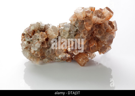 Aragonite stone on white background. Aragonite is a carbonate mineral ...