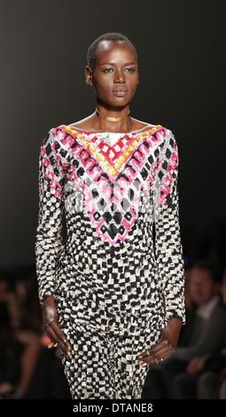 A model walks the catwalk during the Mara Hoffman fashion show at the ...