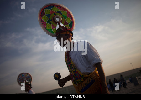 A Totonacan indigenous teenager dances at the pilgrimage to Our Lady of ...