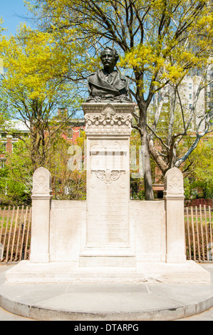 Holley Statue in Washington Square Park, Manhattan New York City, USA ...