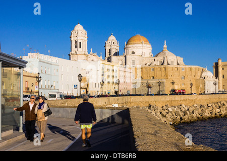 Promenade and Cathedral of Cadiz, Andalusia, Spain Stock Photo - Alamy