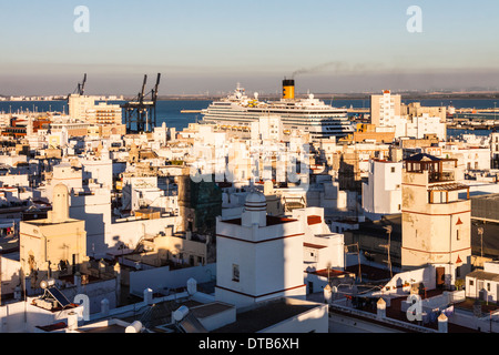 Overview from Tavira Tower, Cadiz, Andalusia, Spain Stock Photo - Alamy