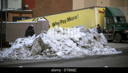 Big, dirty piles of snow and ice, collected over numerous snow storms ...