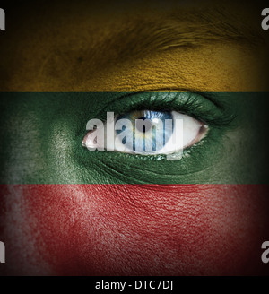 Portrait of a Young Lithuanian Woman with Black Hair and Blue Eyes ...