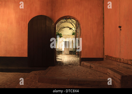 The medieval alley named "Vlaeykensgang" (1591) in Antwerp, Belgium ...