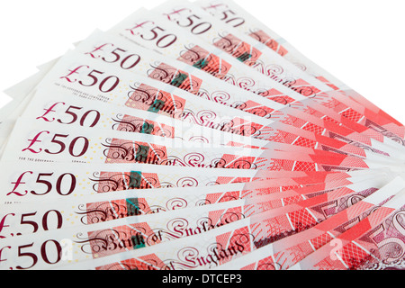 50 pound British currency bank notes £50 cash wealthy rich cash pile ...