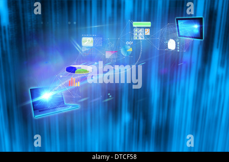 Composite image of file transfer background Stock Photo - Alamy