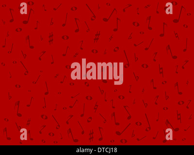A maroon background filled with musical notes Stock Photo - Alamy