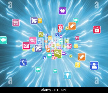 Composite image of colourful computer applications Stock Photo - Alamy