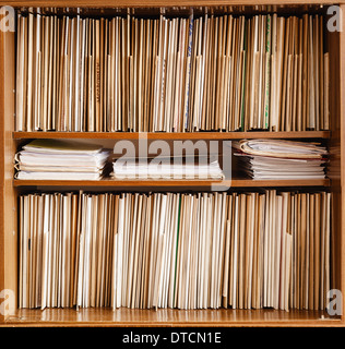 Vintage Keeping Retro Records On Wooden Shelves, Old Business ...